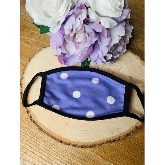 Other | Nwt Purple White Blackpolka Dot Face Mask | Poshmark